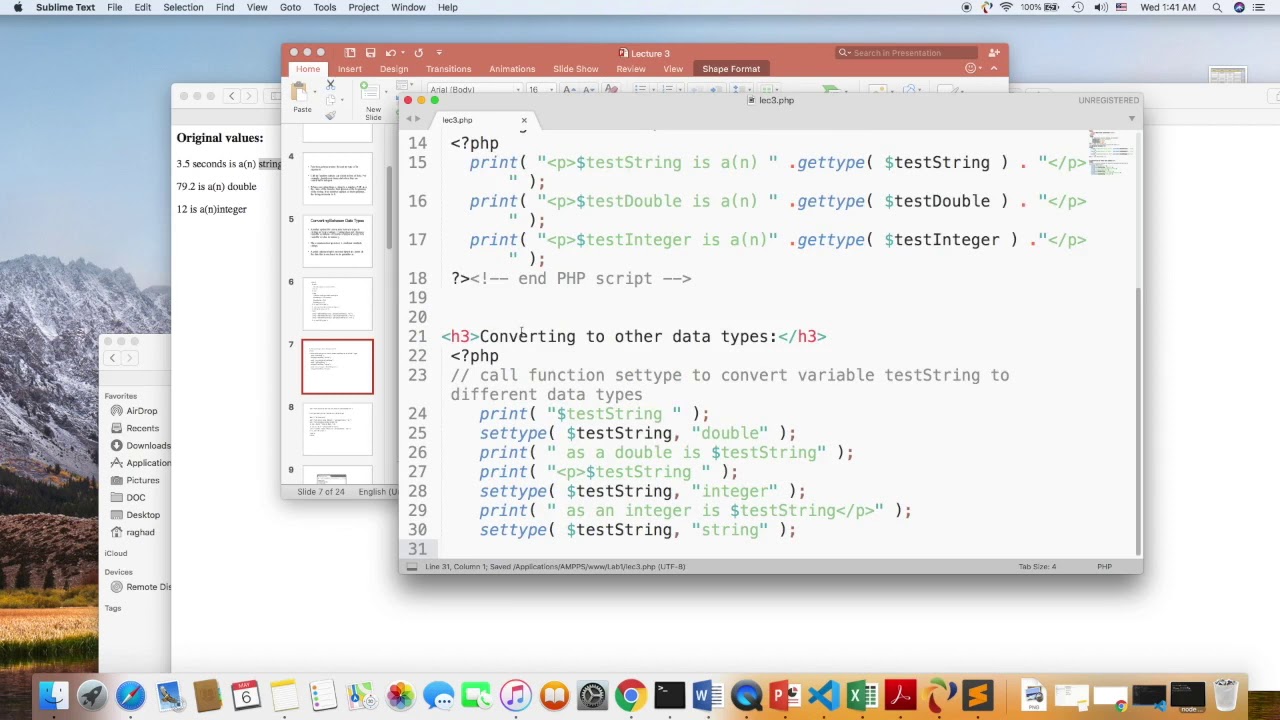 PHP Lecture3: Converting Between Data Types. Operators and Expressions - YouTube