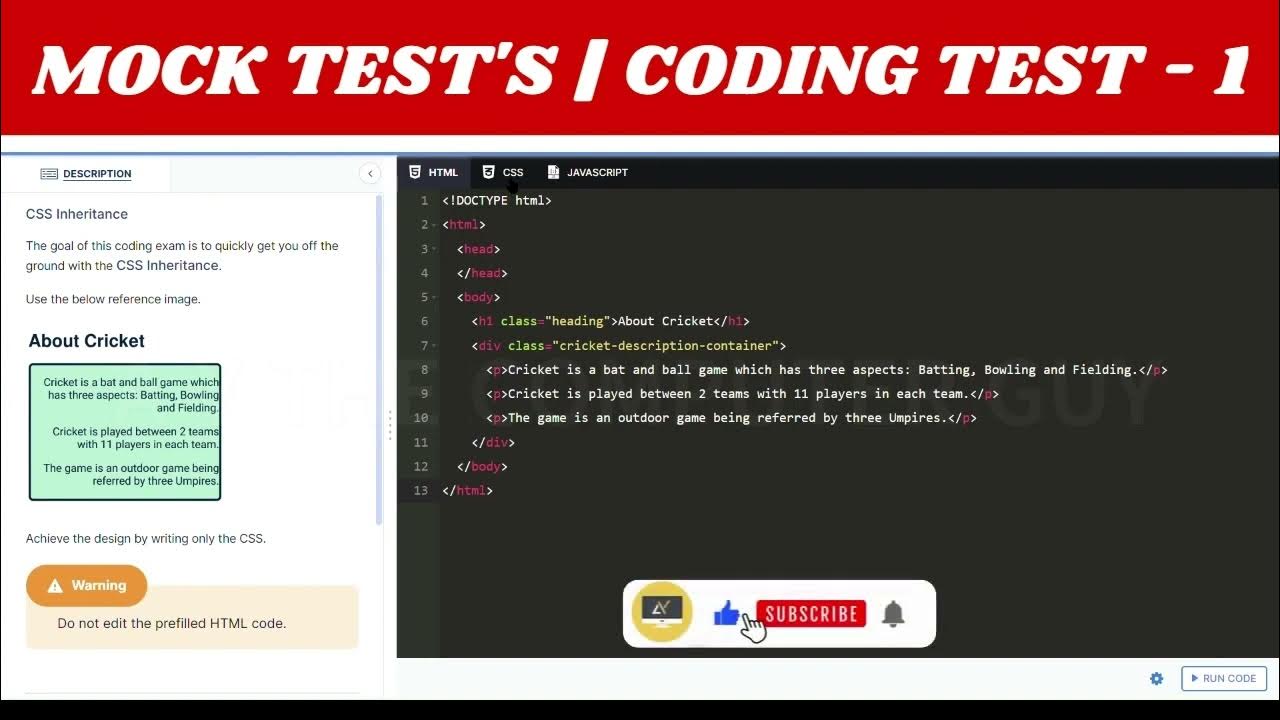 Mock Tests Coding Test 1 Css Inheritance Aytcg Nxtwave Ccbp Youtube