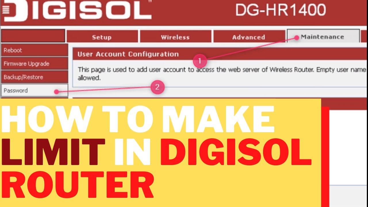 How to Make Limit on Digisol Router(hindi) |डिजीसोल राउटर पर लिमिट कैसे ...