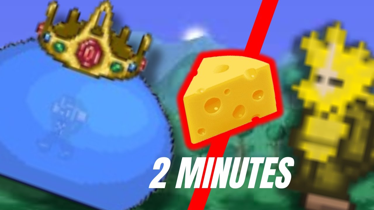 How to Cheese King Slime Terraria - YouTube