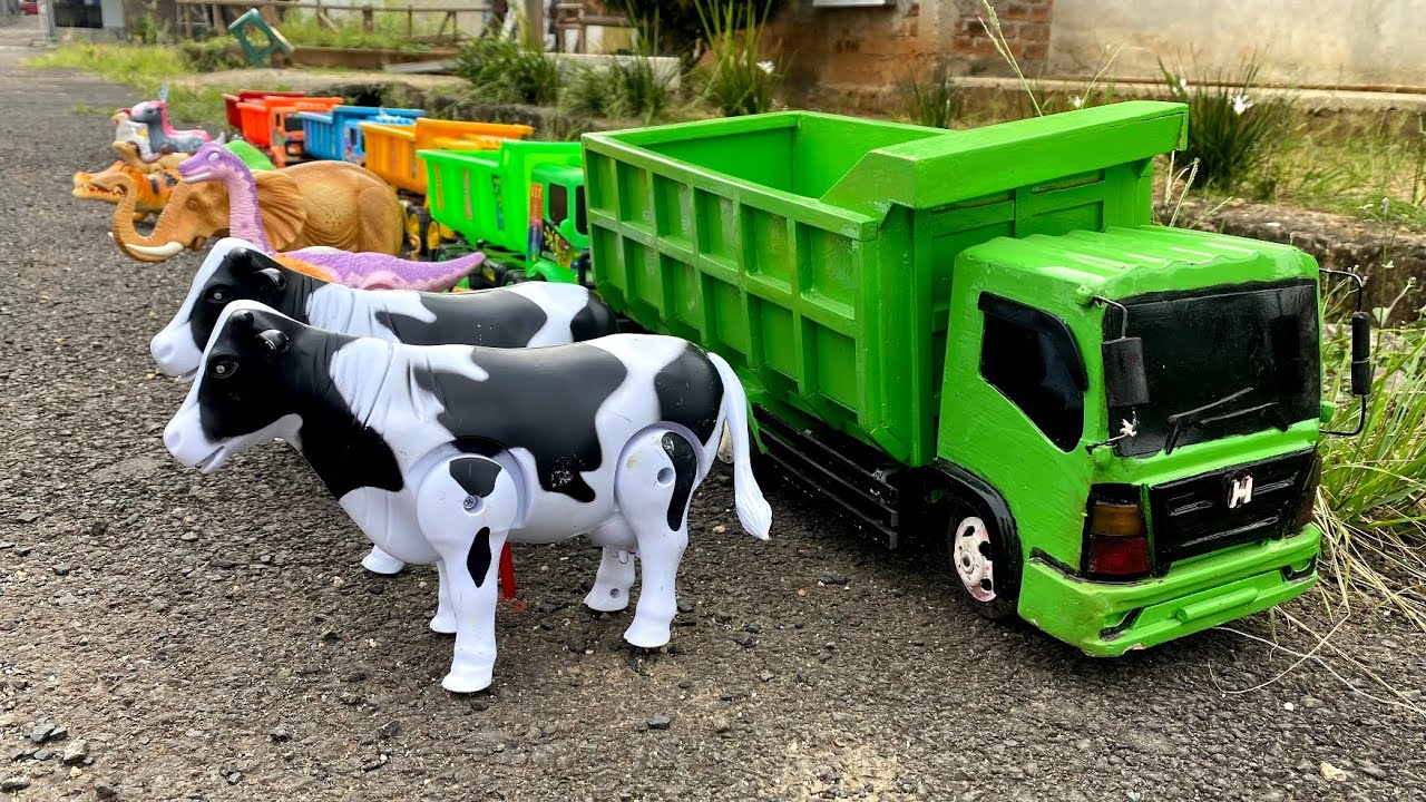 Truck Oleng Angkut Bebek Sapi Dinosaurus Gajah Buaya Rusa Gorila Kura ...