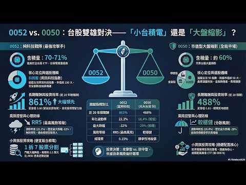 2026富邦科技0052(小台積)拆股，對決ETF王者0050，追求長期成長該選 0052 還是 0050？  #投資理財 #投資 #熱門 #投資心法 #分享 #推薦 #主動式ETF #ETF