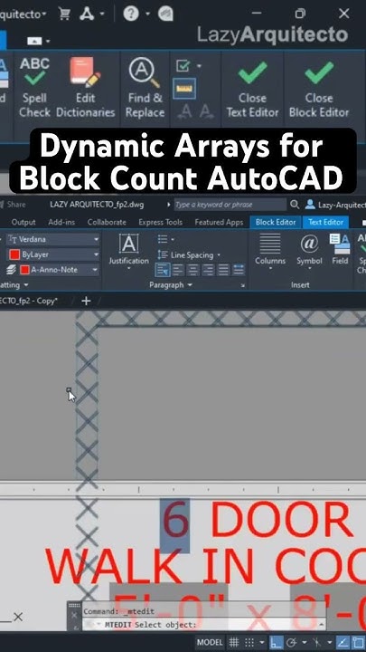 Dynamic Arrays for Block Count #AutoCAD - YouTube