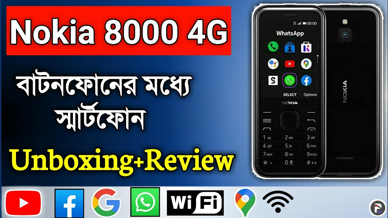 Nokia 8000 4G Phone Bangla Review || Unboxing, Full Specification ...