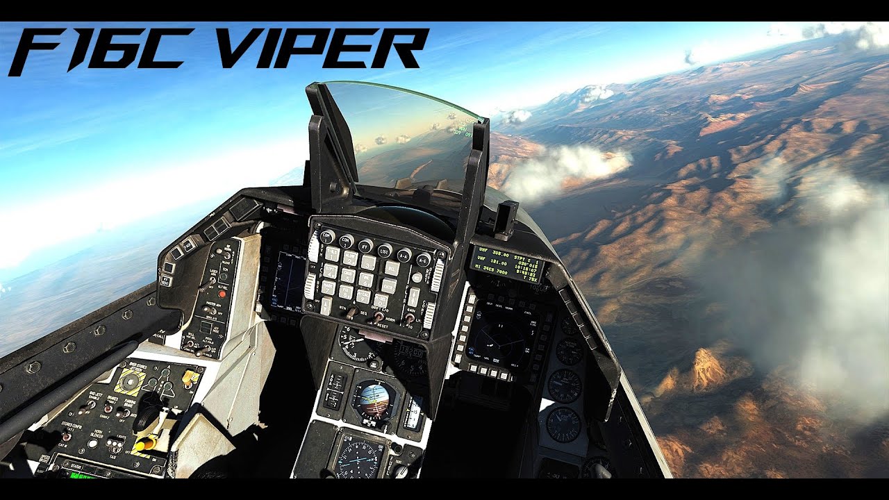 F-16C Viper Cockpit View Landing DCS - YouTube