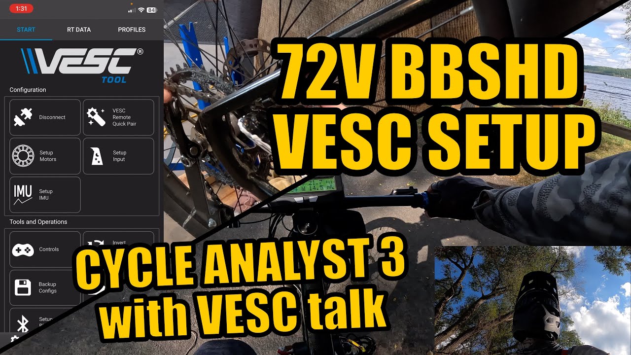 72V BBSHD VESC Motor Setup! Also Testing Cycle Analyst w/ VESC. - YouTube