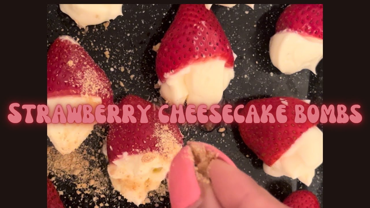 So delicious | Strawberry Cheesecake bombs 🍓 | 1 minute recipes youll ...