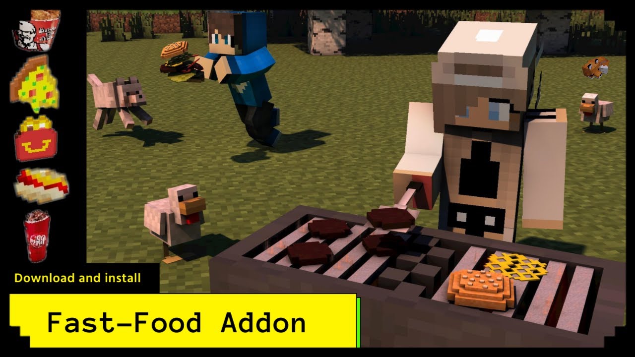 Fast Food Addon In Minecraft | Restaurant in Minecraft | Burger Soda ...