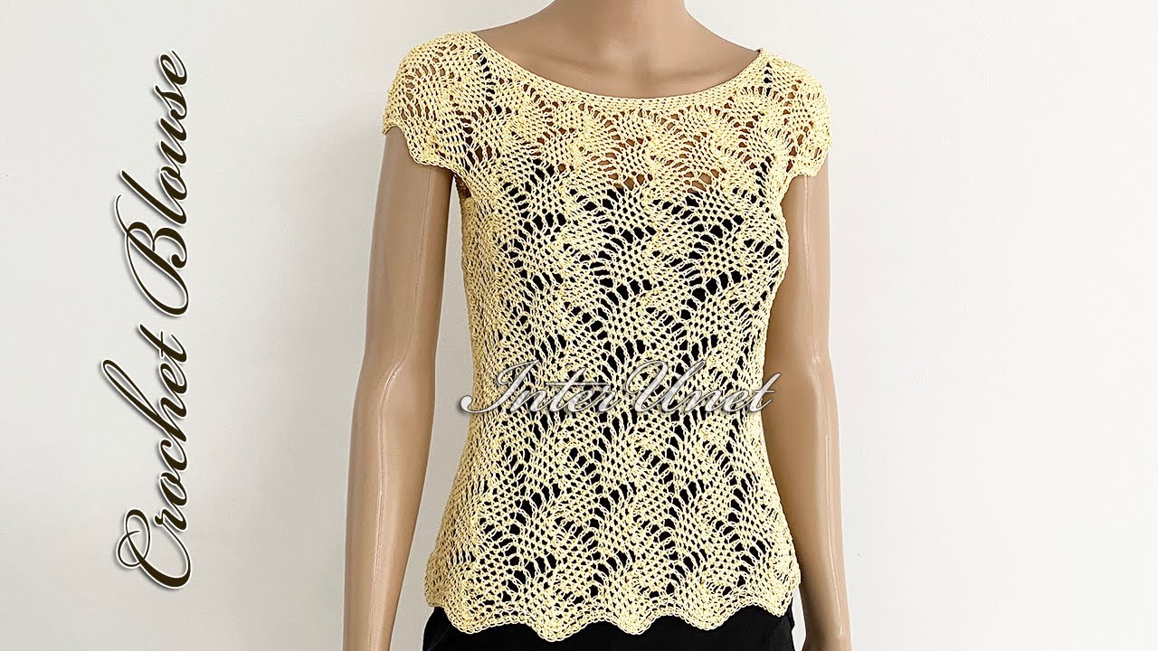 Lace summer blouse crochet pattern tutorial - YouTube