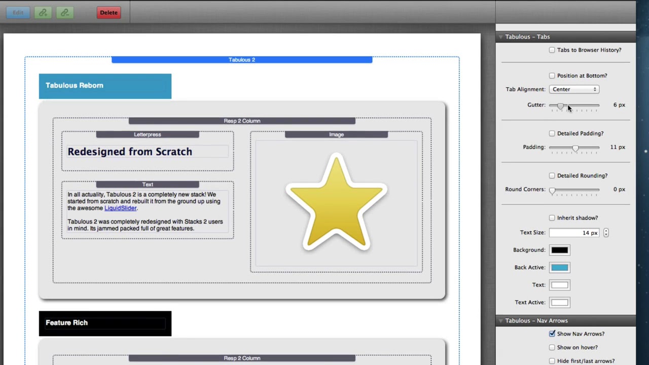 Tabulous 2 Stack for RapidWeaver - YouTube