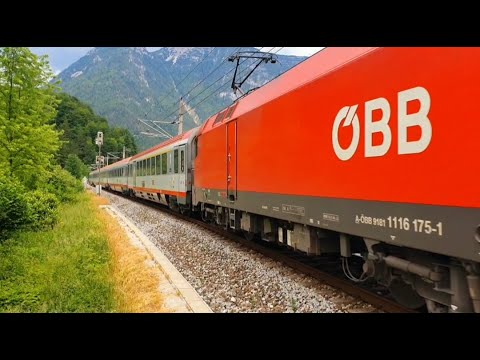 IC 1019 "Salzkammergut" - Langsamfahrstelle kurz vor dem Bahnhof Steeg ...