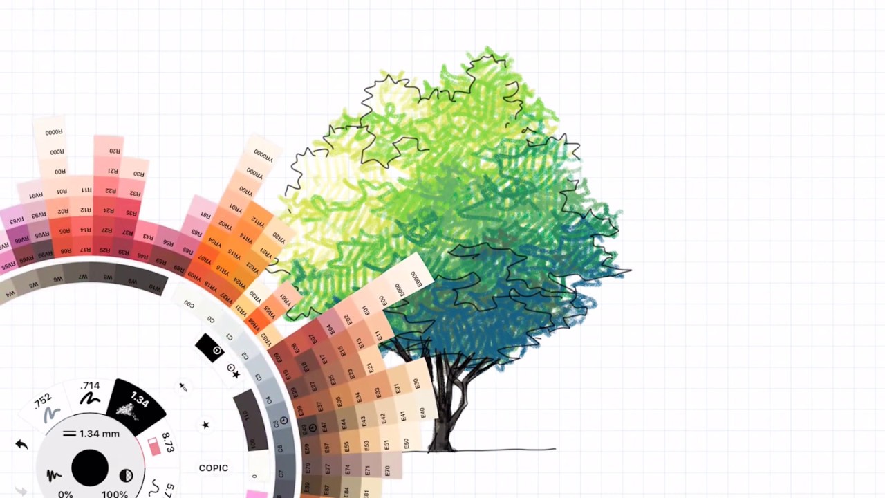 CONCEPTS APP TIPS - HOW TO MAKE TREE TEMPLATE (Color pencil stroke ...