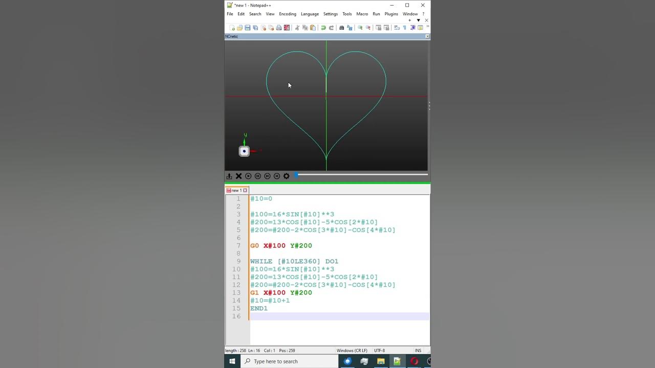 Gcode parametric programming with notepad++ & ncnetic - YouTube