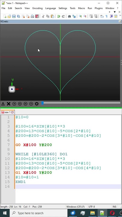 Gcode parametric programming with notepad++ & ncnetic - YouTube