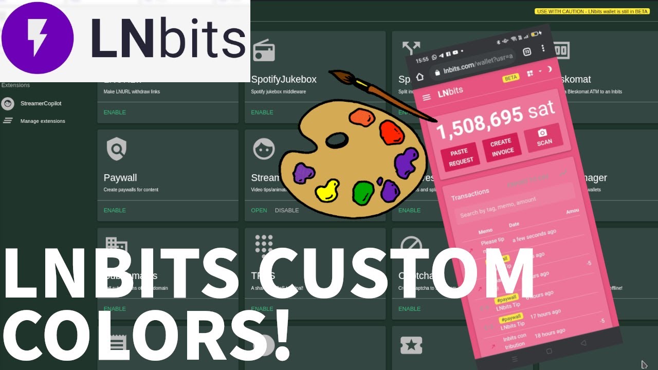 LNbits custom colors! - YouTube