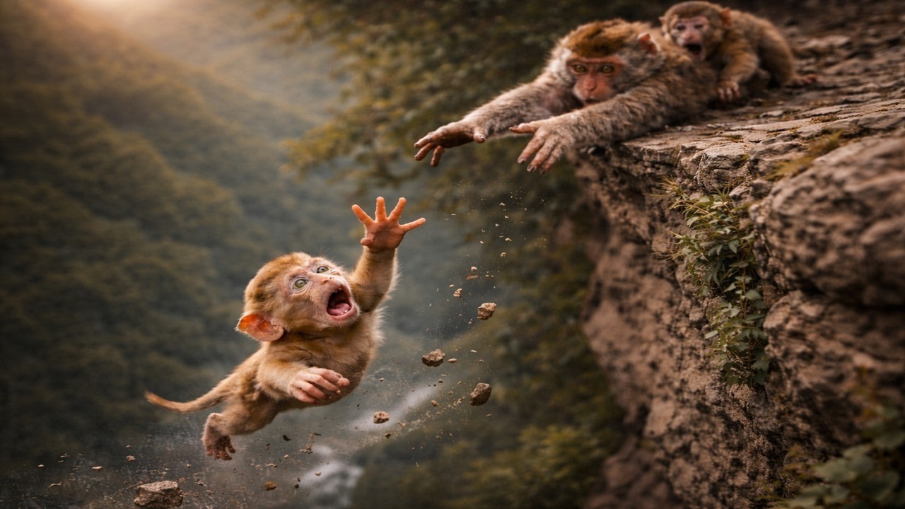 👉 Baby Monkey Fell From the Cliff… A Mother’s Incredible Rescue! - YouTube