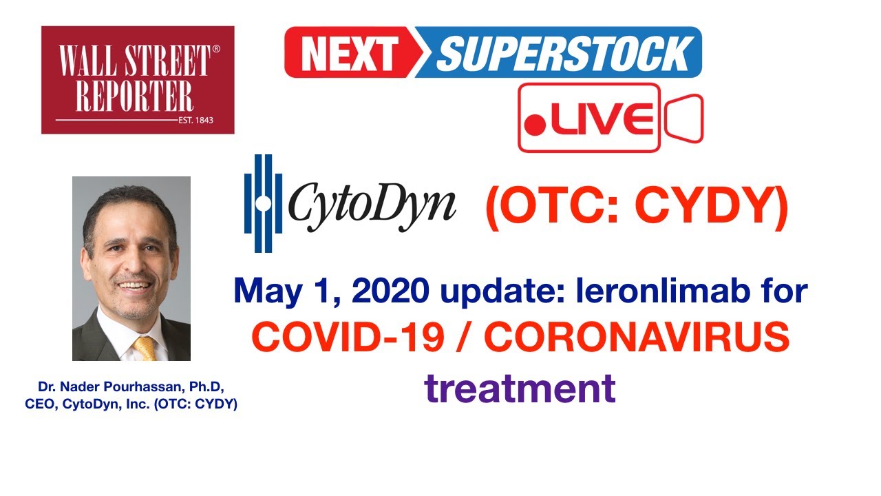 CytoDyn (CYDY) leronlimab for COVID-19 coronavirus treatment. NEXT ...