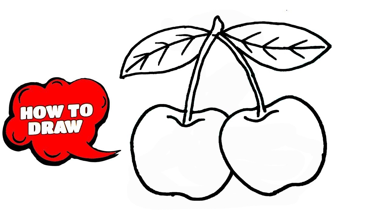 How To Draw Cherry | Drawing Cherry With Colored Pencils | Easy Cherry ...