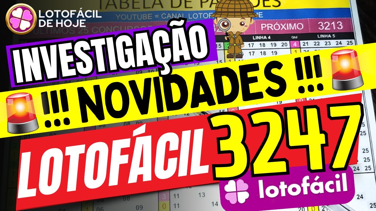 Investigação Padrões Lotofacil 3247 & NOVIDADES !!! - YouTube