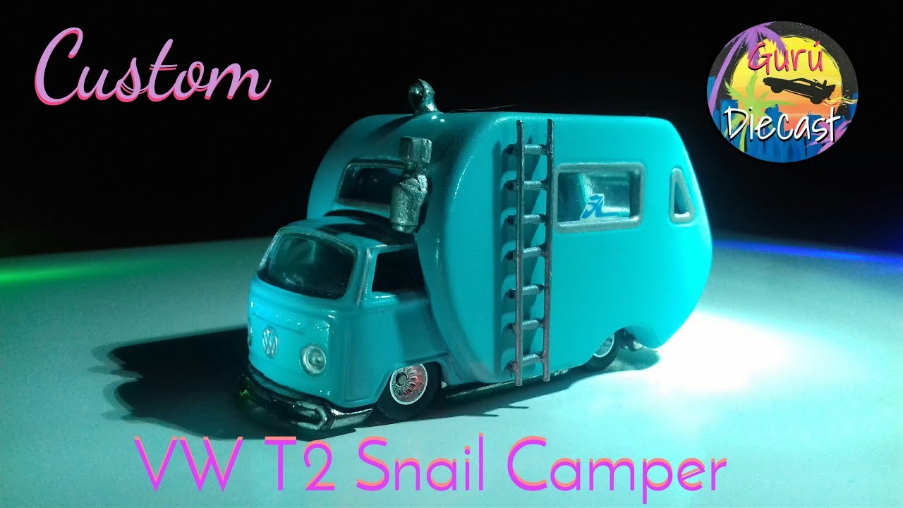 #DIY volkswagen T2 Snail Camper Hotwheels custom - YouTube