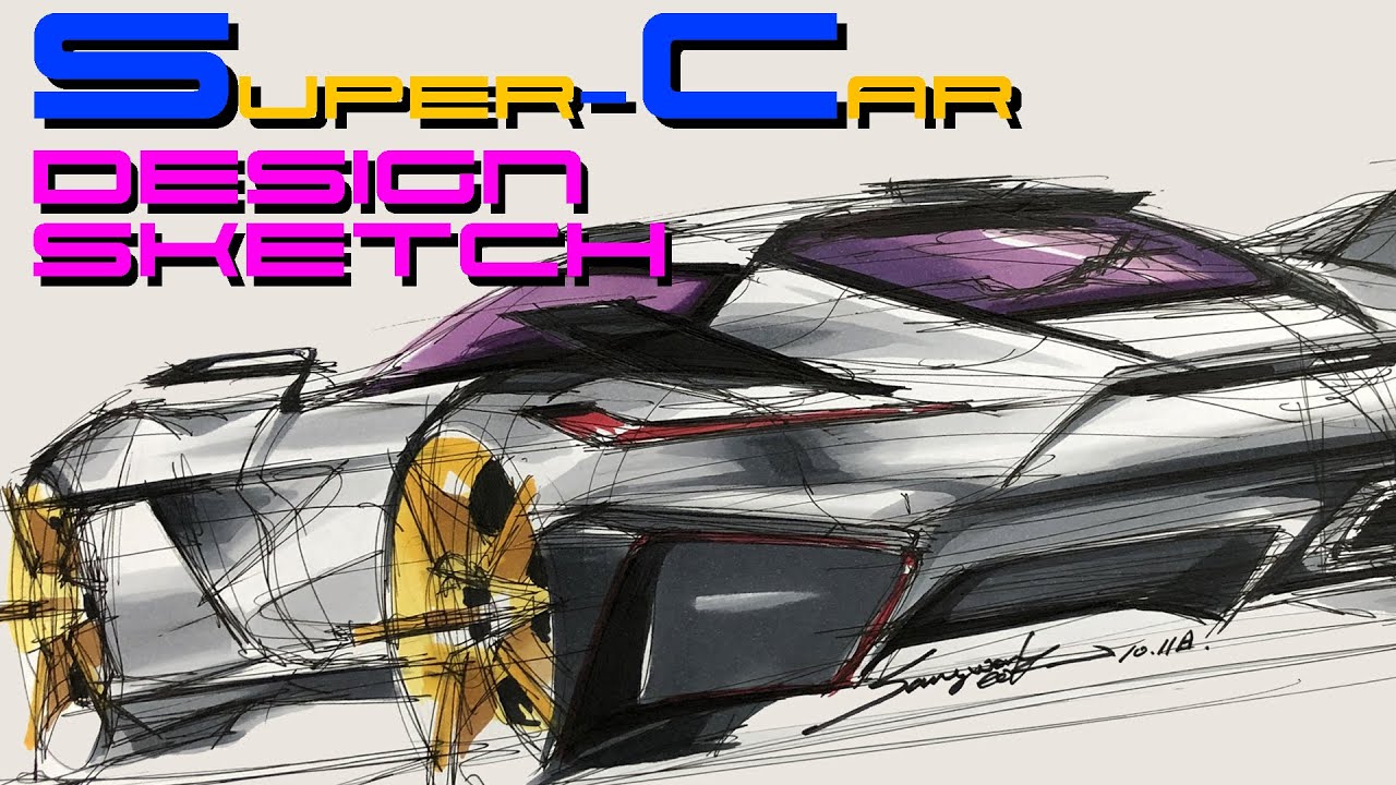 SKEREN 디자인 학원 - Super car design sketch - YouTube