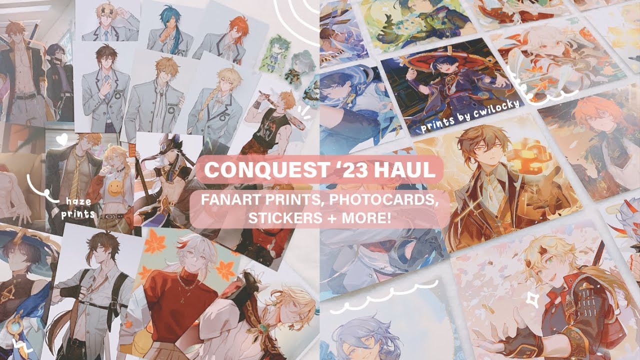 CONquest '23 Genshin Haul! 💞 (Fanart Prints and Stickers, Haikaveh ...
