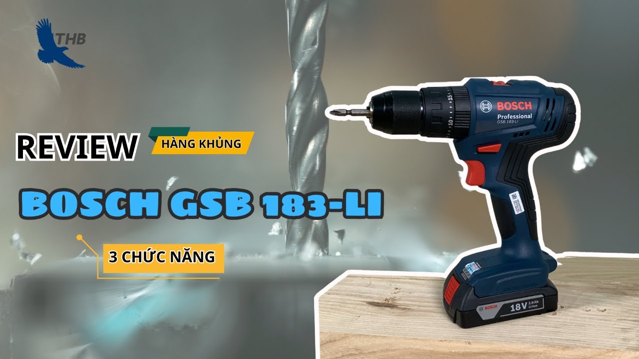 Review & Test Khoan Pin Bosch GSB 183 Li 3 chức năng - YouTube