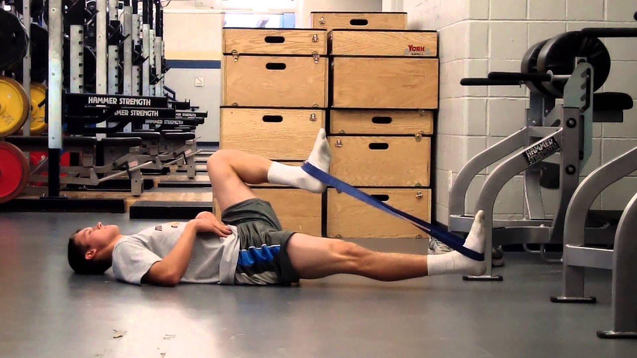Band Resisted Leg "Scissor" - YouTube
