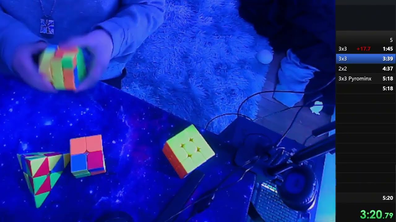 Solving 2 3x3's, a 2x2, and a 3x3 Pyrominx - YouTube