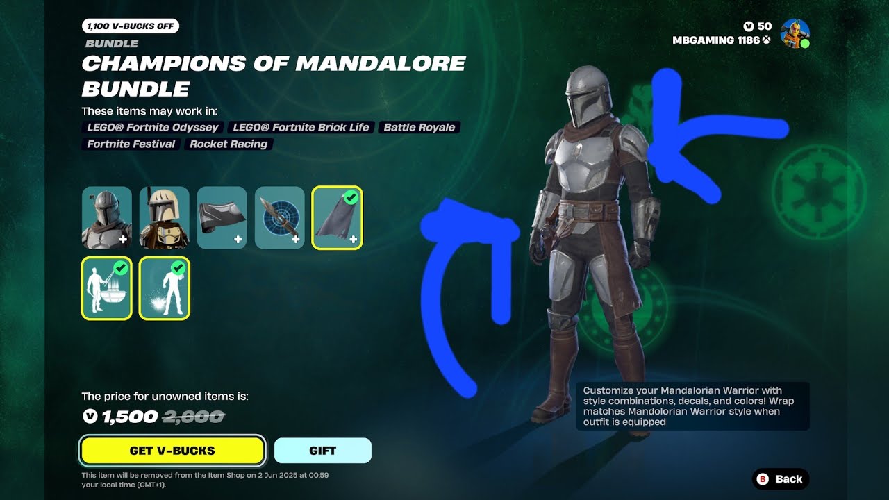Making my custom mandolorian in the item shop - YouTube