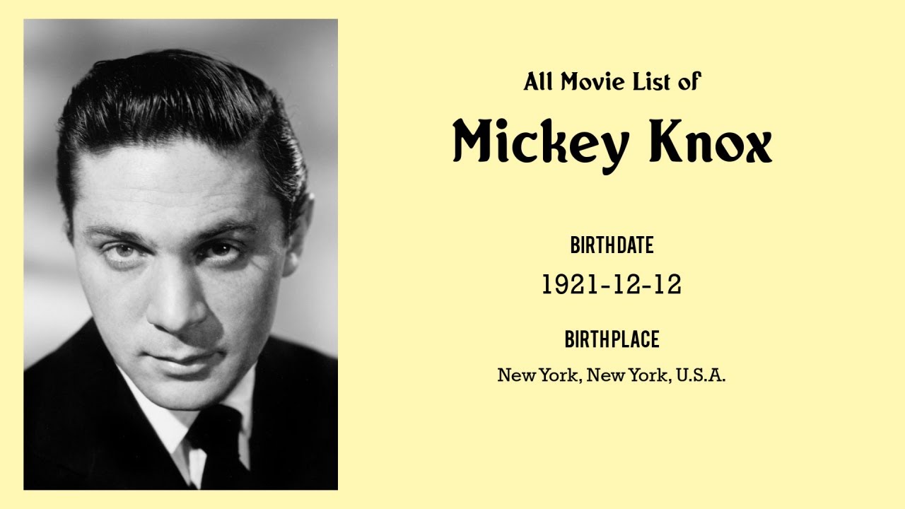 Mickey Knox Movies list Mickey Knox| Filmography of Mickey Knox - YouTube