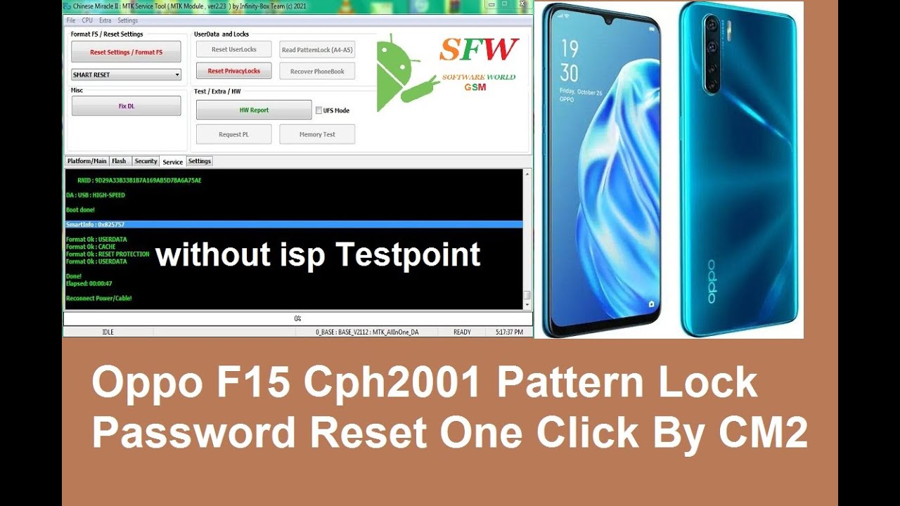 Oppo F15 Cph2001 Pattern Lock Password Reset One Click By CM2 - YouTube