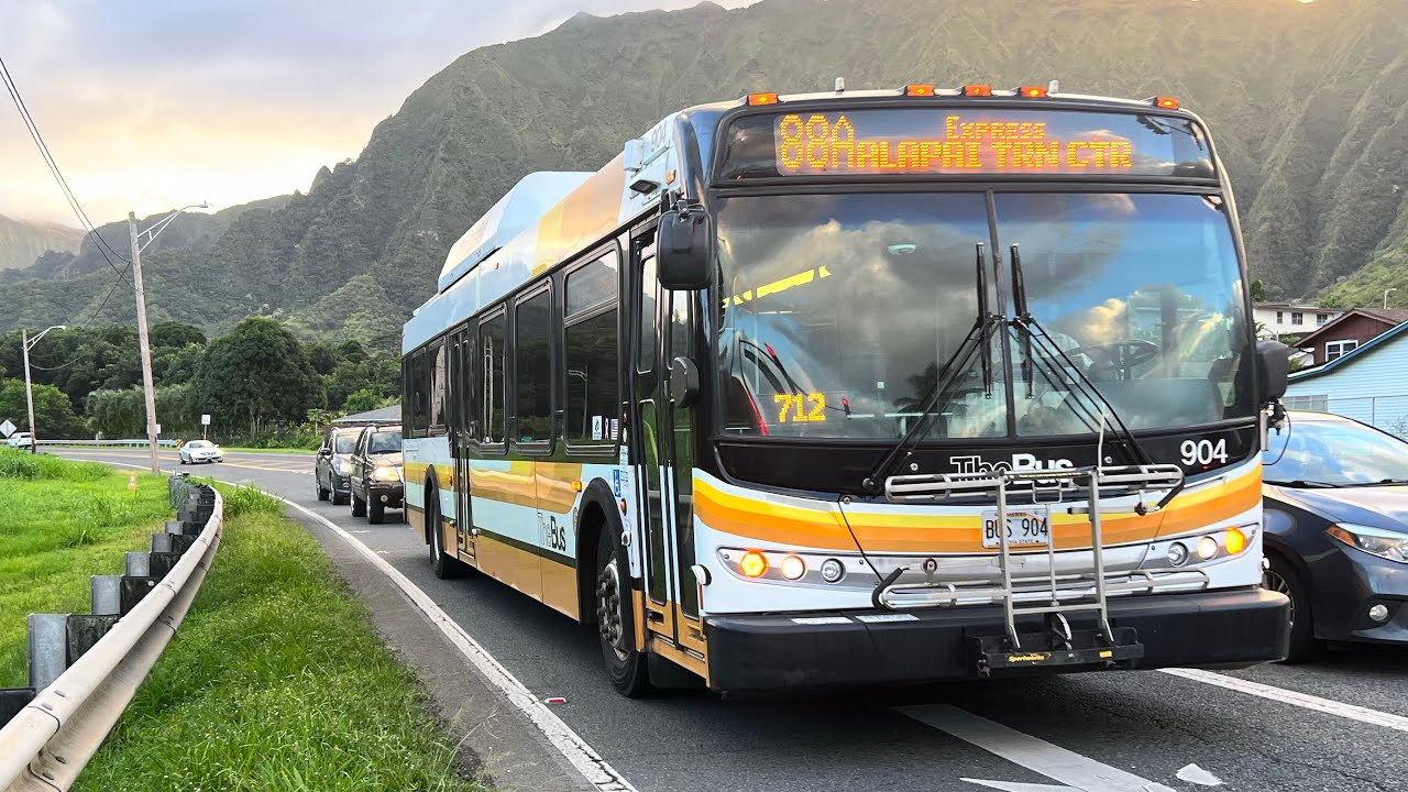 Honolulu Bus #904 Route 88A - YouTube