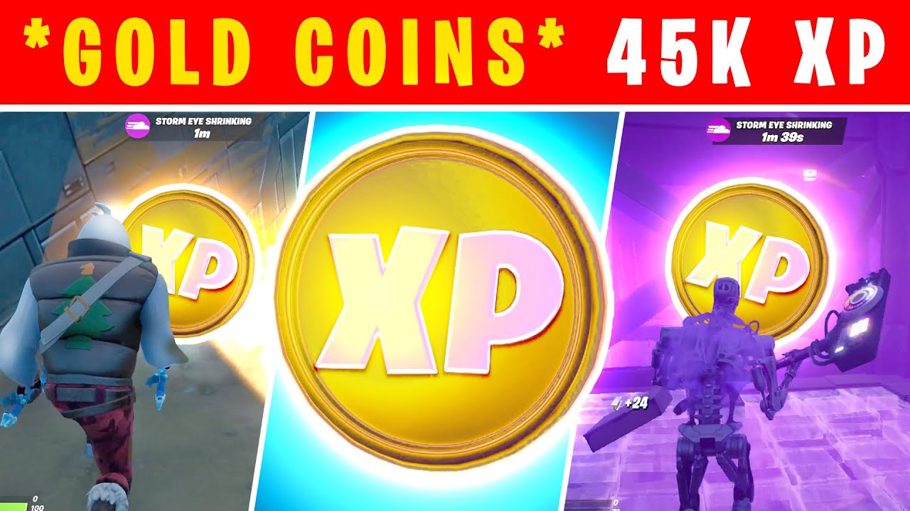ALL *GOLD* XP COINS 45k Free XP (Fortnite Week 7-9) - YouTube