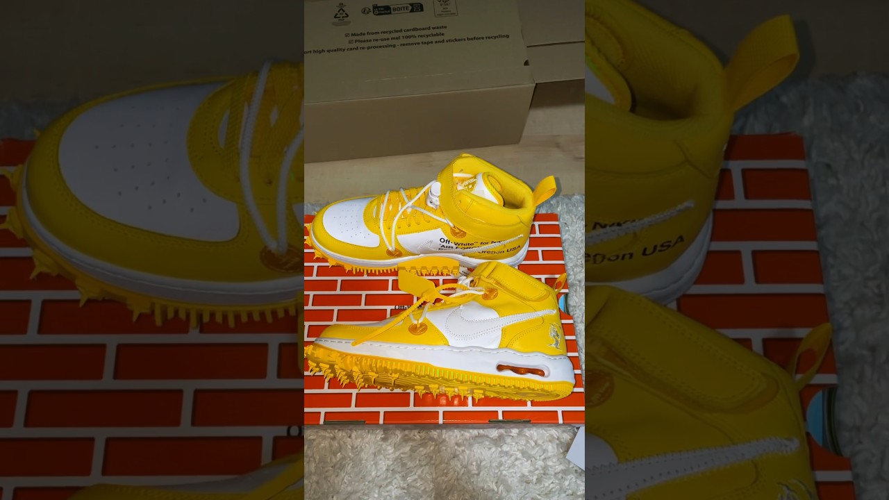 Nike Air Force 1 Mid x Off White Yellow #nike #offwhite #sneakerhead # ...