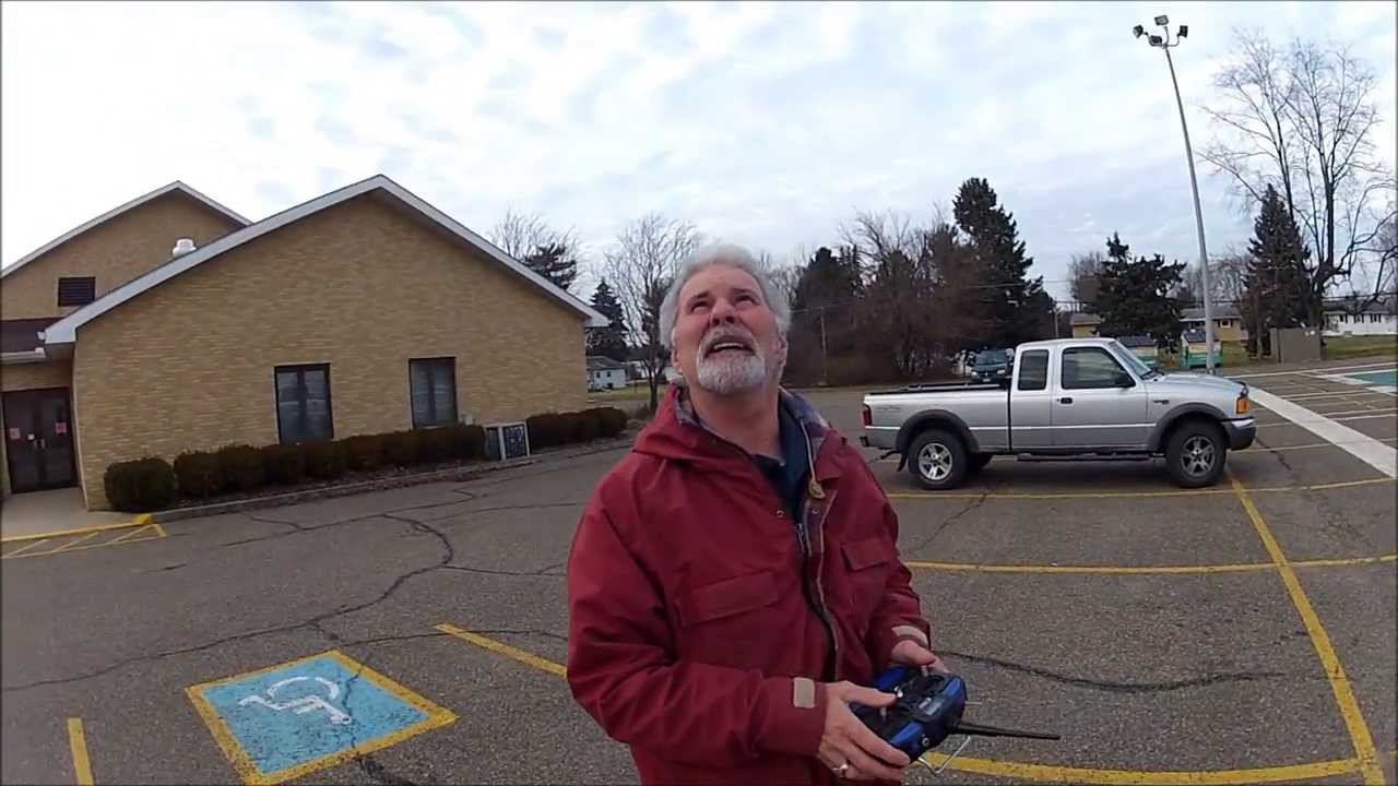 New Years Day Flying Jeff Flying Champ RC Plane in Church Parking Lot ...