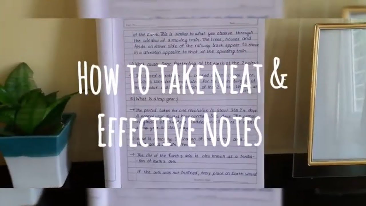How to take neat, effective and aesthetic notes | Note taking methods ...