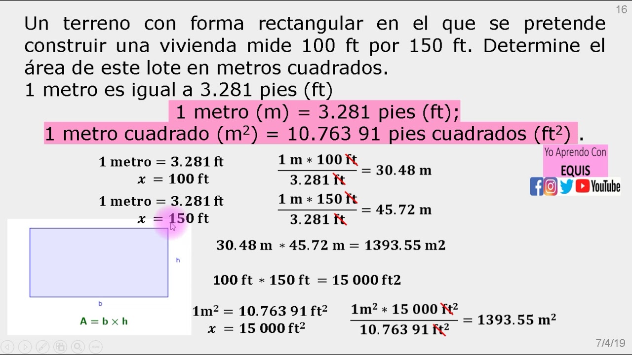 Calcular El rea De Un Terreno Convertir De Pies Cuadrados A Metros Calcular El rea De Un Terreno Convertir De Pies Cuadrados A Metros