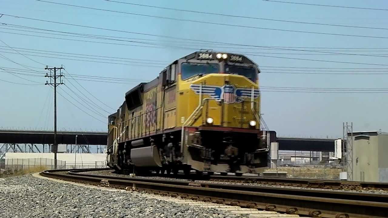Union Pacific 3884 Double Stack Train - 7/3/11 - YouTube