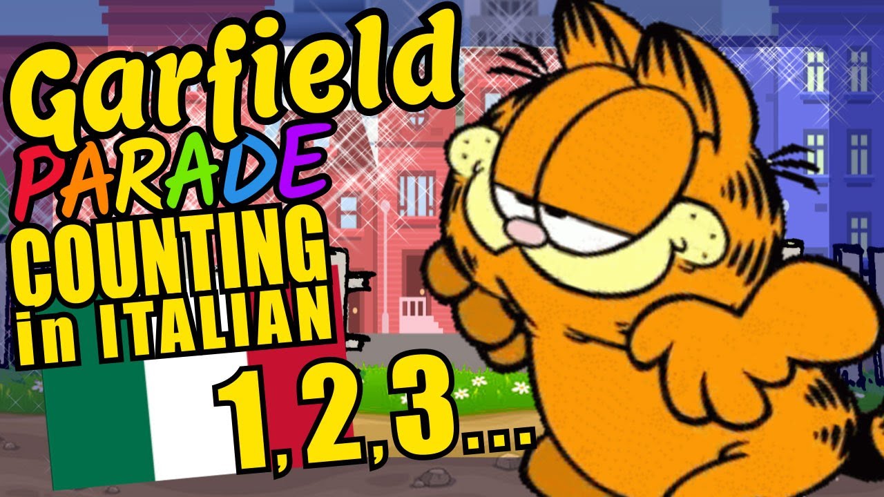 Garfield Teaching to Count 1 to 20 in Italian Language and Numbers ...