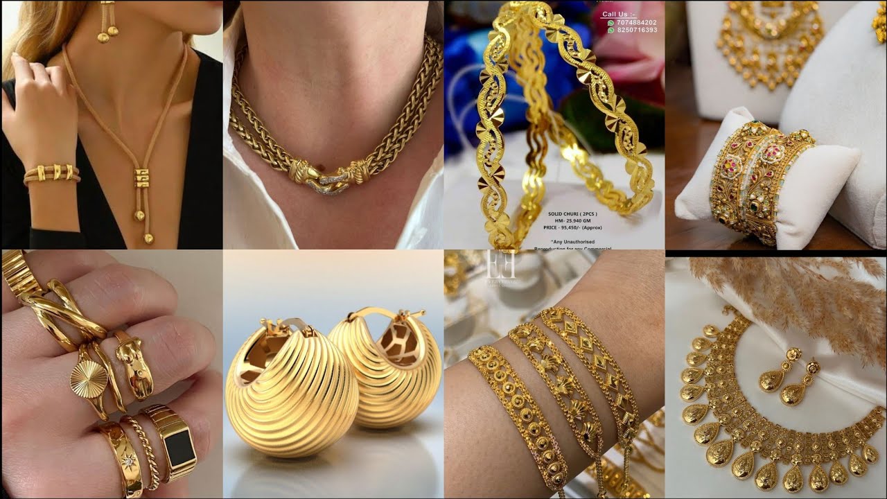 Super duper stylish designs of gold jewelry collection for girls, women ...