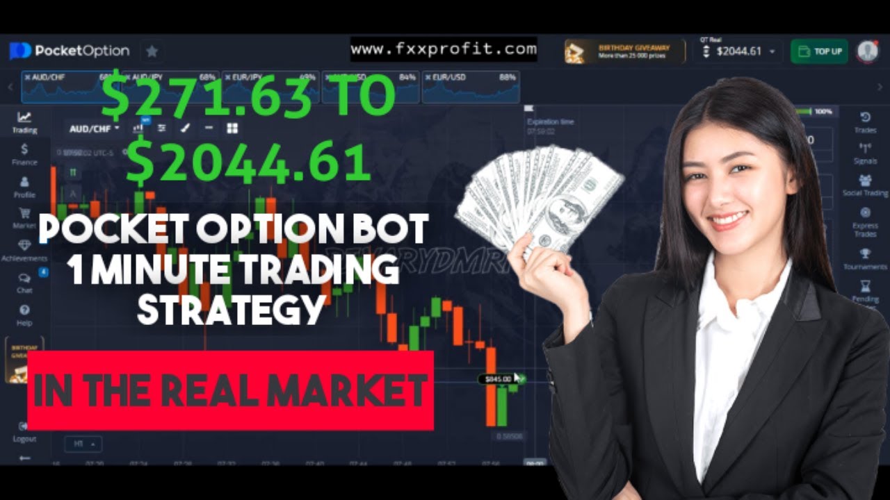 Pocket Option Bot 1 Minute Trading Strategy | $271.63 to $2044.61 on ...