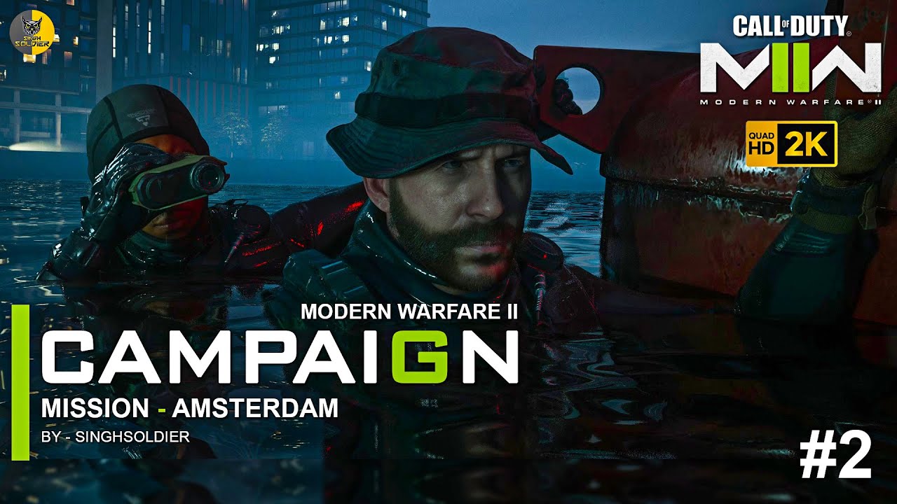 COD MW2 Campaign GAMEPLAY | Mission #2 AMSTERDAM | Walkthrough | Call ...