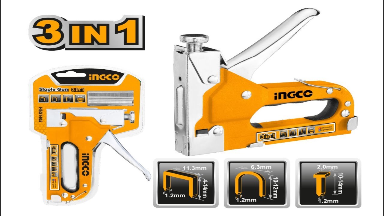 Ingco Staple Gun Tacker for Furniture - YouTube