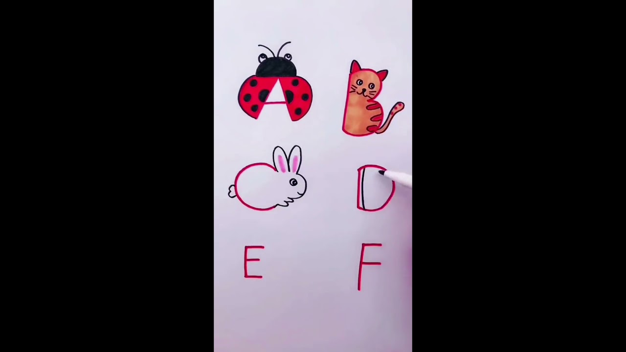 How to draw animals from letters. - YouTube