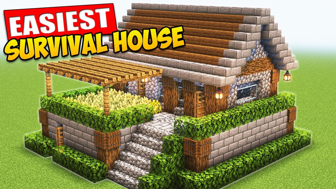 Minecraft: Easiest Survival House Tutorial ⚒️ - YouTube