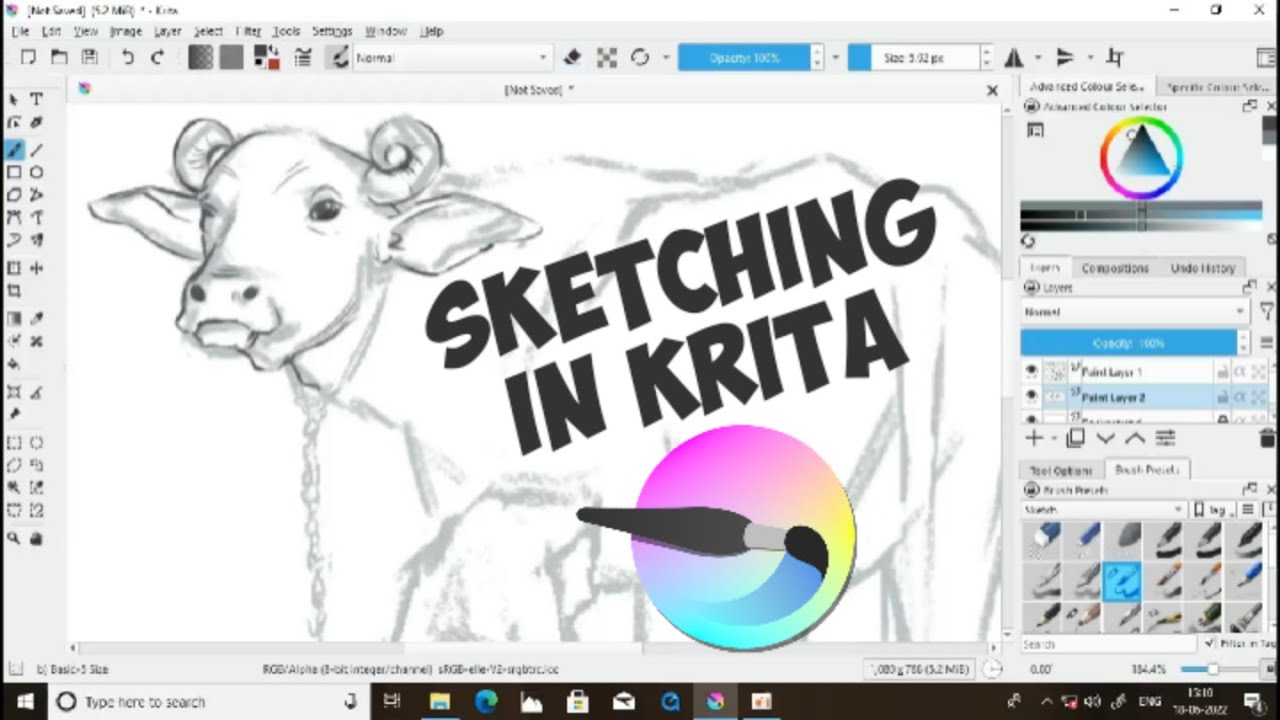 digital painting | krita | sunil arts - YouTube