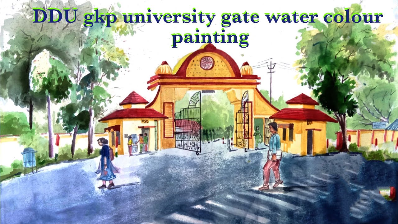 DDU gorakhpur university gate painting - YouTube