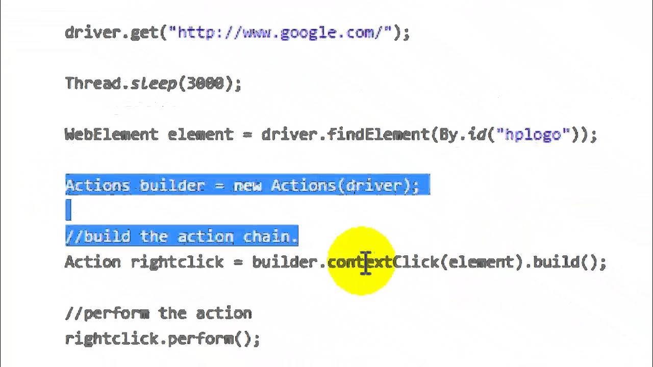 How to right click in selenium webdriver - YouTube