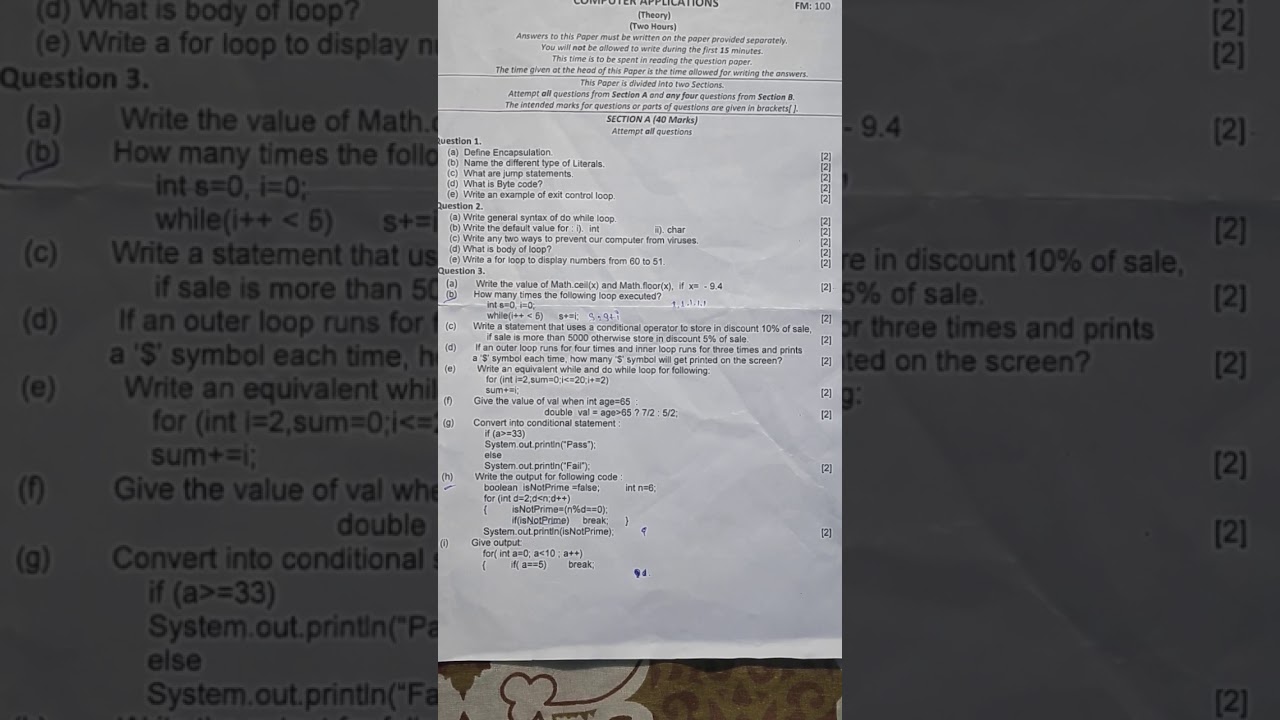 Computer Question Paper Class 9 Icse Board YouTube computer-question-paper-class-9-icse-board-youtube